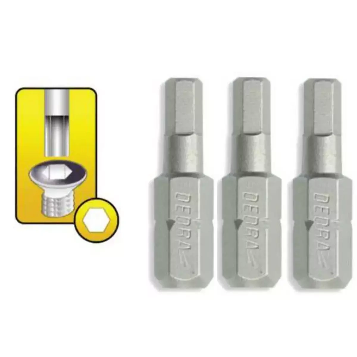 Screwdriver bits Hex H3 | dedra.pl